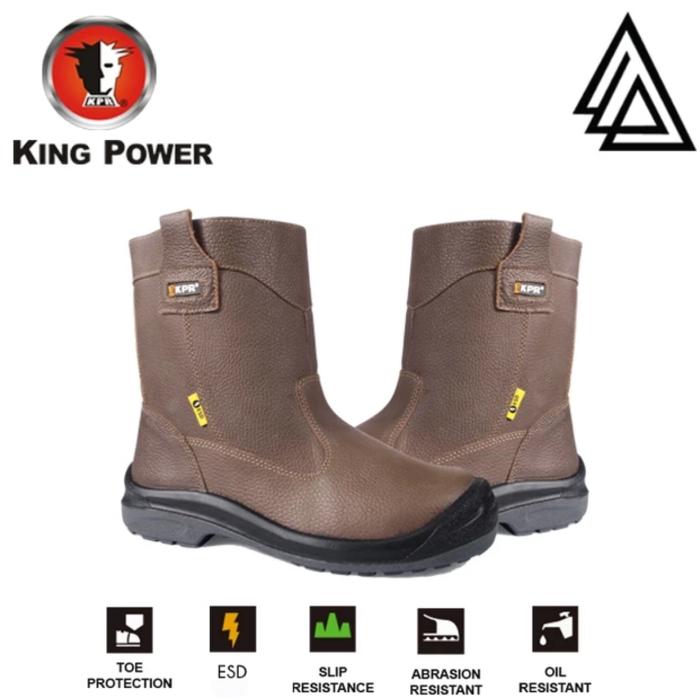 Jual Sepatu Safety KINGS POWER L-805 Original/ Sepatu Boot Warna Coklat ...