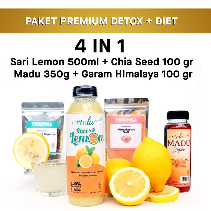 Promo Paket Premium Detox & Diet 4 in 1 | Sari Lemon 500+Madu+Chia+Him ...