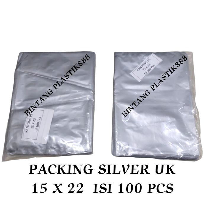 Jual PLASTIK PACKING SILVER UK 15X22,KANTONG PLASTIK PACKING, PLASTIK ...
