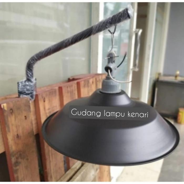 Jual kap lampu gantung hitam stainless outdoor WD 30 cm + fitting - 1 set - Jakarta Pusat ...