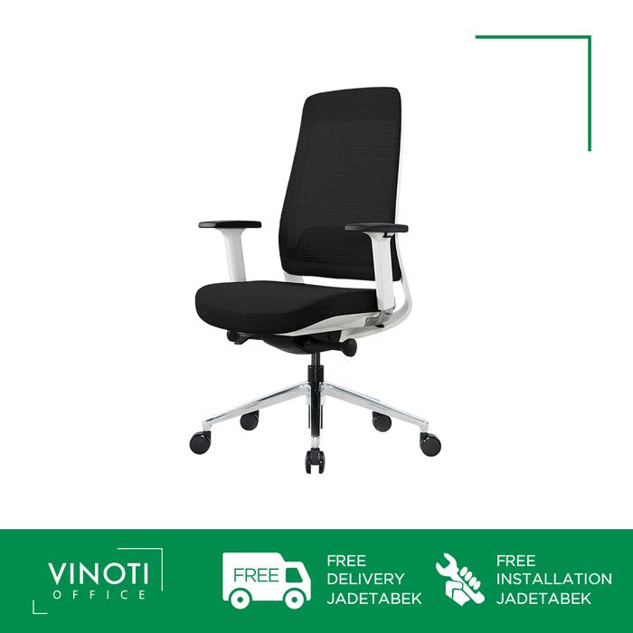 Jual KURSI KERJA KANTOR VINOTI OFFICE FILO B - MB BLACK - WHITE FRAME - Kab. Bekasi - VINOTI ...