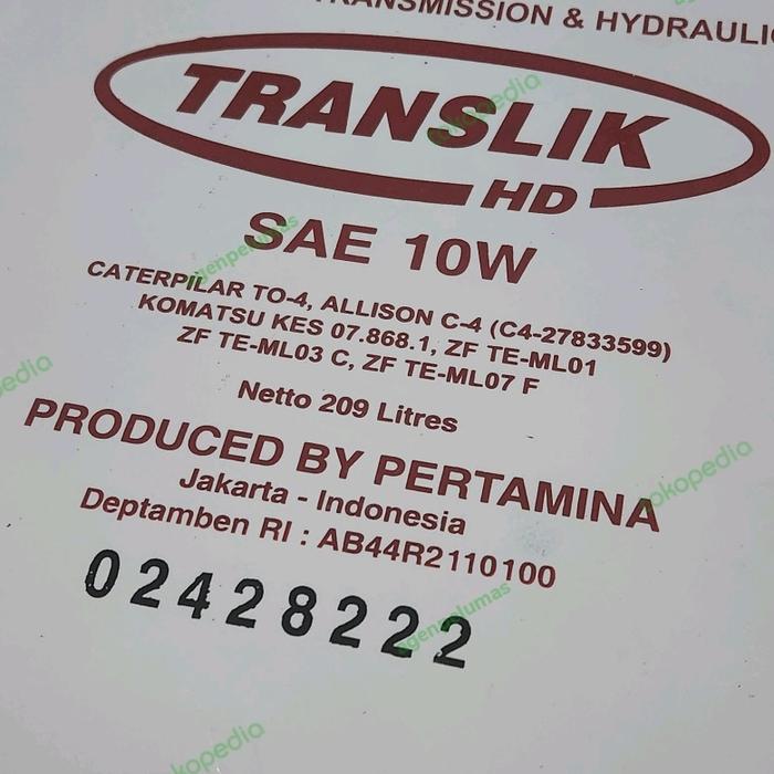 Jual Oli Hidrolik PERTAMINA TRANSLIK HD 10W - Jakarta Timur ...