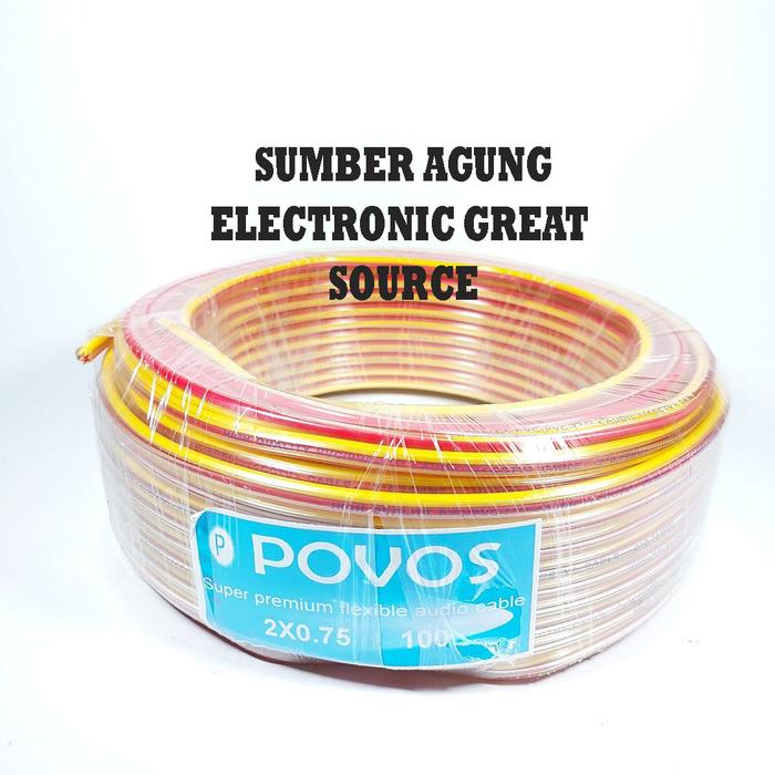 Jual Povos 2x0.75 Panjang 100 Kabel Serabut Selang Super Premium ...