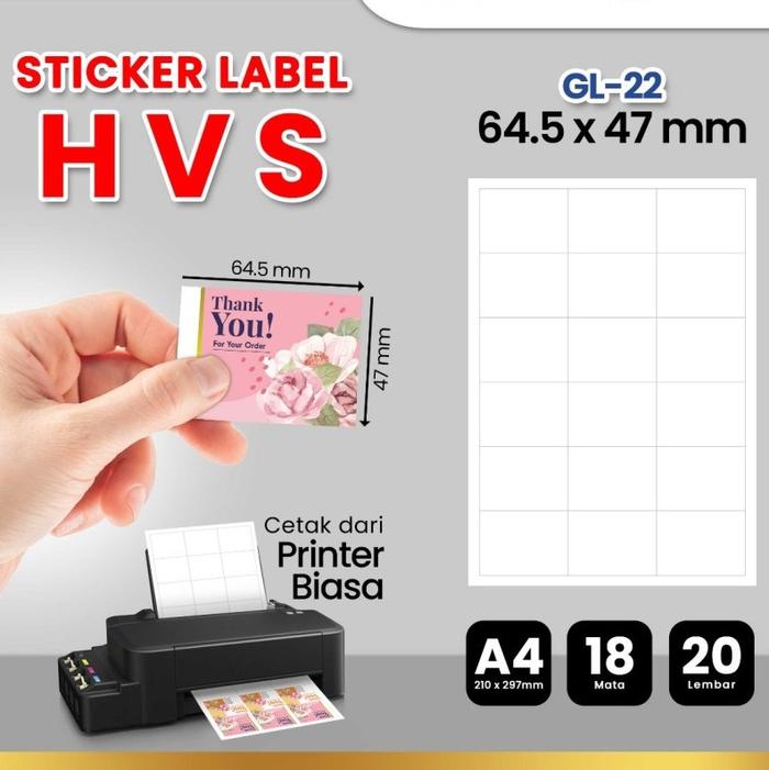 Jual Sticker Label HVS Doff A4 BluePrint Kertas Uk 64.5 x 47 mm 20 ...