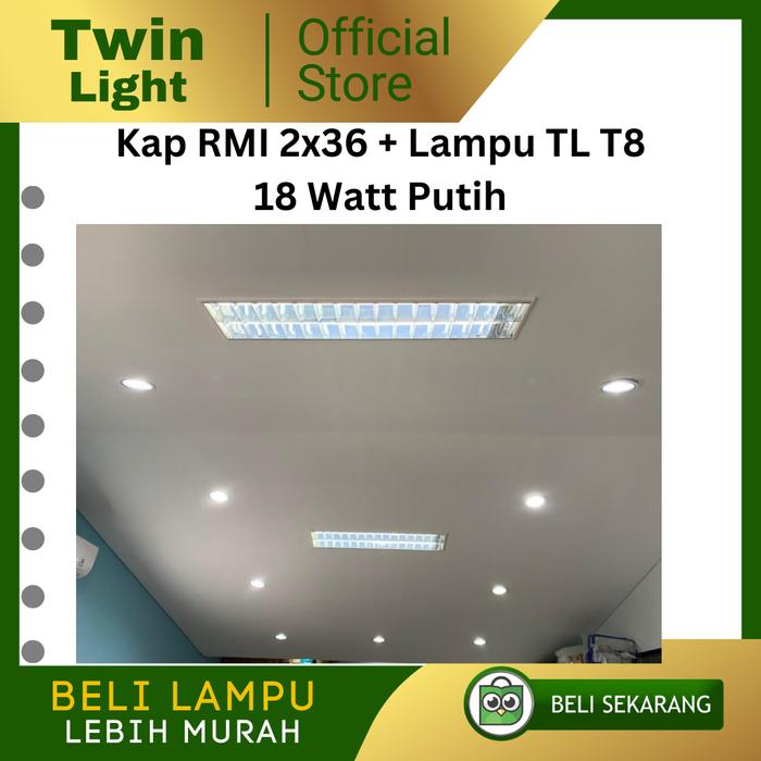 Jual Kap RMI 2x36 + Lampu TL T8 18 Watt Putih - Kota Medan - Twin Light ...