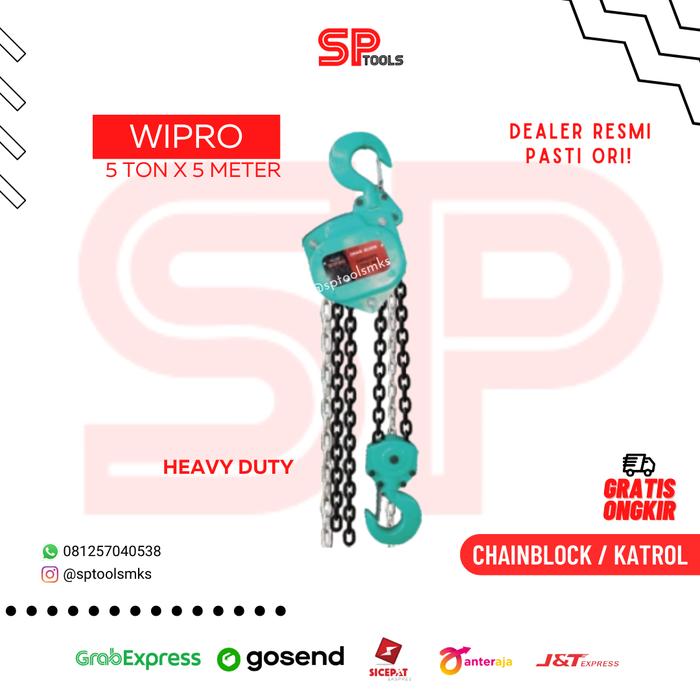 Jual CHAINBLOCK / CHAIN BLOCK TAKEL KATROL 5 TON X 5 METER / 5T X 5M ...