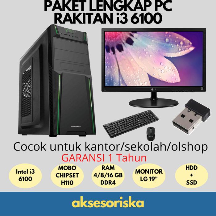 Jual PAKET PC RAKITAN Komputer Intel i3 6100 ASUS H110 + Monitor LG 19 ...