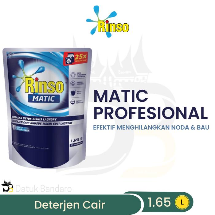 Jual RINSO MATIC PROFESIONAL 1.65 L DETERGEN CAIR LAUNDRY KILOAN 1,65 ...