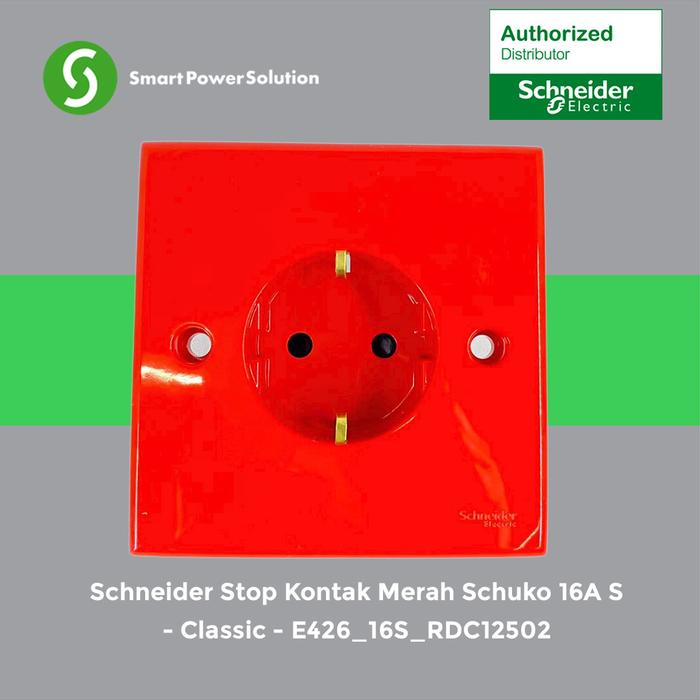 Promo Schneider Stop Kontak Merah Schuko 16A S-Classic - E426_16S_RDC12502 - Jakarta Pusat ...