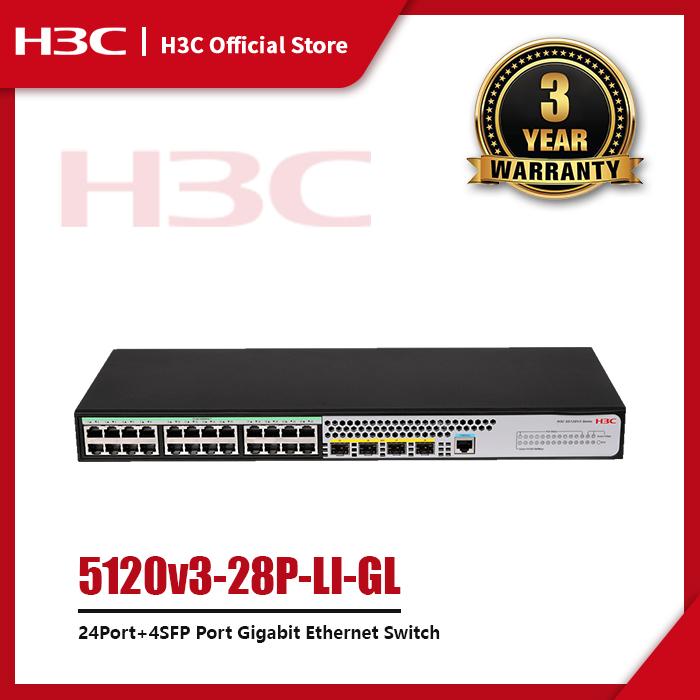 Promo H3C 5120v3-28P 24-Port + 4SFP Port Gigabit Ethernet Switch Cicil ...