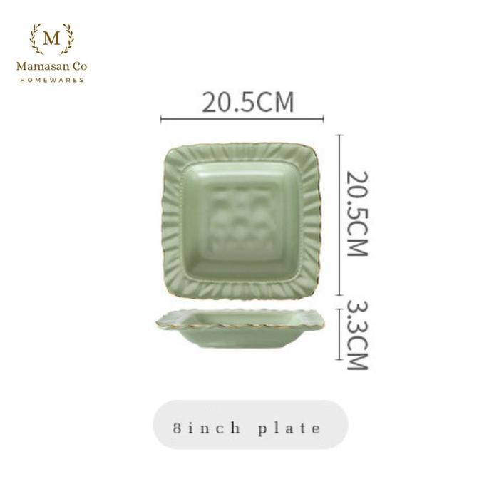 Promo Magnolia Green Dinnerware Ceramic | Piring Makan Keramik Nordic ...