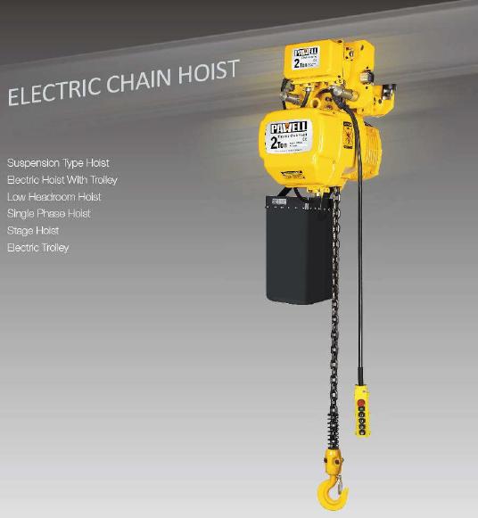 Jual Chain Hoist Electrik Pawell 2Ton x 6mtr w/trolley single speed ...