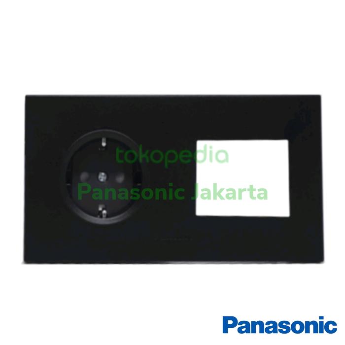 Jual Panasonic Frame Stop Kontak + Kombinasi 2G HITAM WESJP11212B Style ...