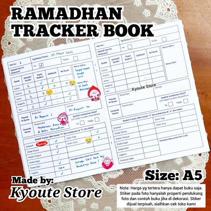 Jual Buku Ramadhan Tracker Book A5 Kyoute Monthly Daily Ibadah Planner ...