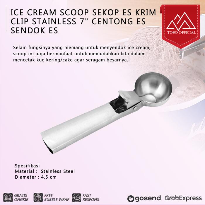 Jual Ice Cream Scoop Sekop Es Krim Clip Stainless 7" Centong Es Sendok Es - Jakarta Pusat - Toso ...