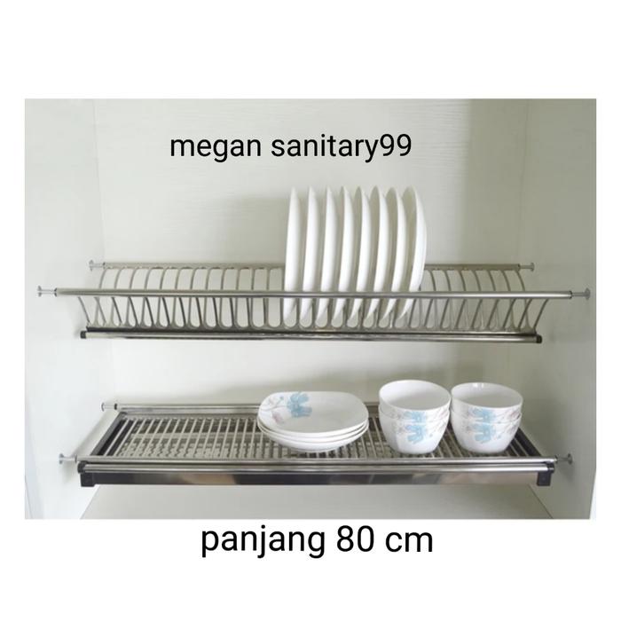 Jual rak piring dalam lemari stainless steel panjang 80 cm - Jakarta ...