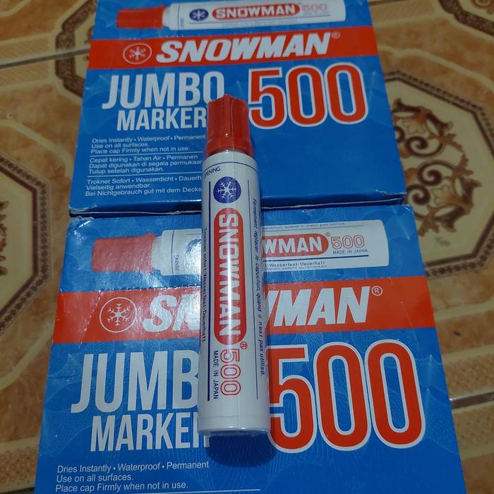 Jual spidol snowman permanent JUMBO marker - Merah - Jakarta Barat ...