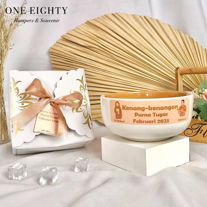 Jual SOUVENIR MANGKOK KERAMIK CUSTOM KEMAS BOX PITA SOUVENIR PERNIKAHAN ...
