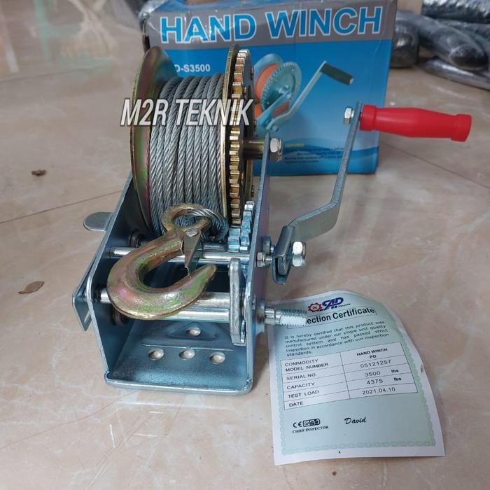 Jual Hand Winch 1000 Lbs Boat Winch Katrol Manual Gear Steel Krekan ...