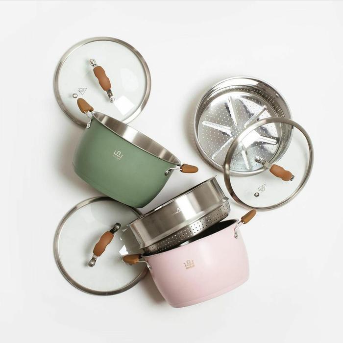 Jual Pastel Color Steamer Nuclad Cookware Panci Kukus Estetik Sus 304 ...