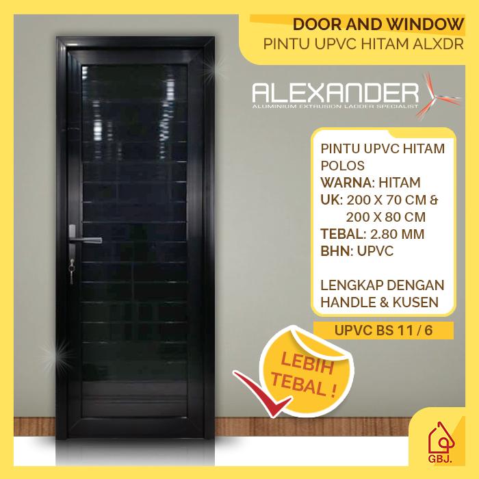 Jual PINTU UPVC HITAM ALEXANDER + KUSEN + HANDLE PINTU / PINTU RUMAH ...