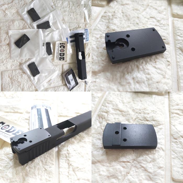 Jual mounting RMR G17 red dot MAD mount base plate CNC metal G series ...