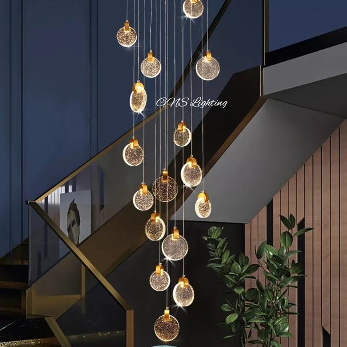 Jual Lampu gantung void tangga modern minimalis LED square glass - Jakarta Selatan - GNS ...