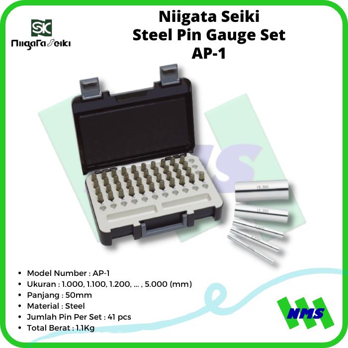 Jual Alat QC Lubang Niigata Seiki AP-1 Steel Pin Gauge Set 1,000~5,000 ...