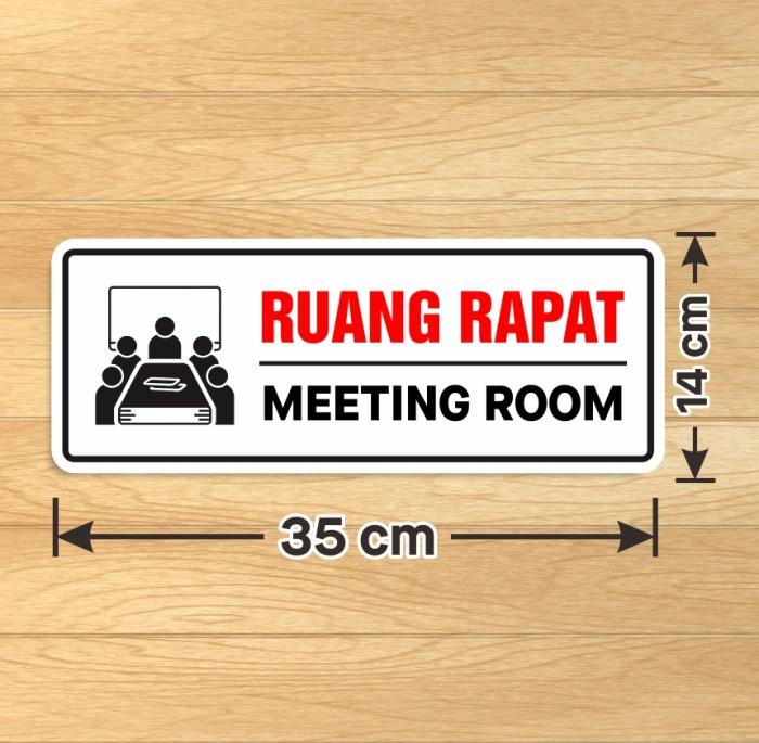 Jual Label Sticker Ruang Rapat Stiker Kaca Pintu Meeting Room 35 x 14 ...
