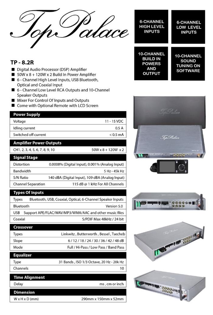 Jual DSP-Amp TOP PALACE TP 8.2 (10ch DSP dan POWER) FREE PnP Cable ...