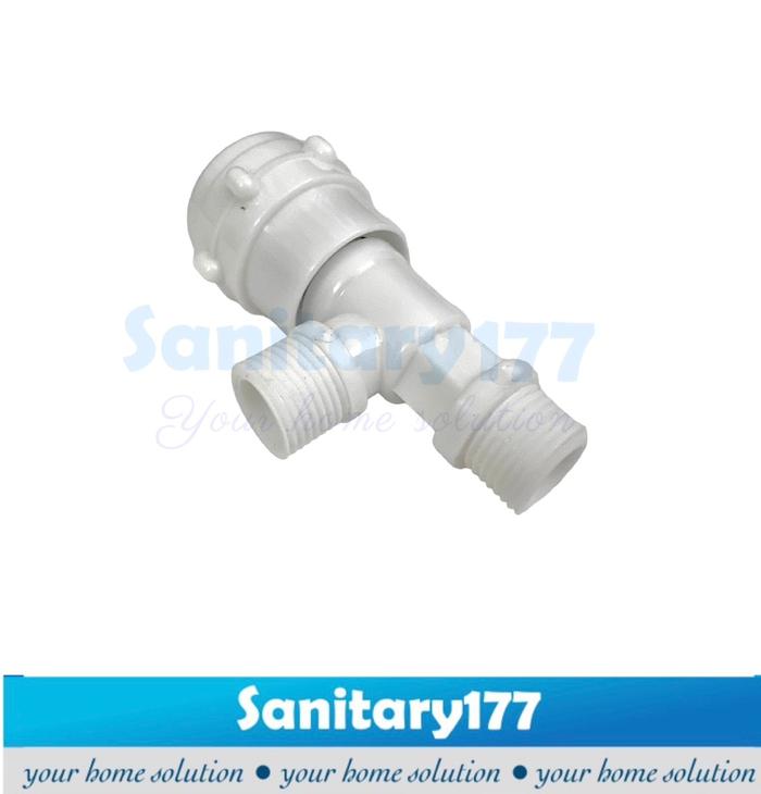 Jual Stop kran single PVC bulat jp- setop kran shower plastik putih ...