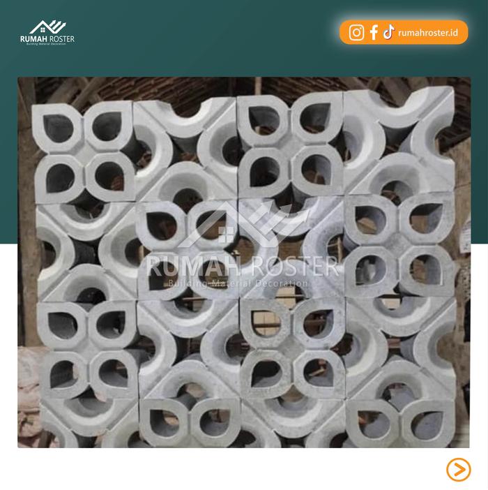 Jual Roster Beton Putih/Roster Minimalis - Kombinasi Motif Eceng dan ...