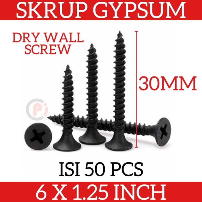 Jual Isi 50 Pcs Skrup Gypsum Dry Wall Screw Sekrup Gipsum Banyak Ukuran ...