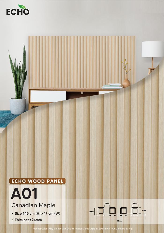 Jual Echo Wood Panel - Tipe A / Tinggi 145 cm / Echo Wall Panel PVC Motif Kayu, Fabric, Solid ...