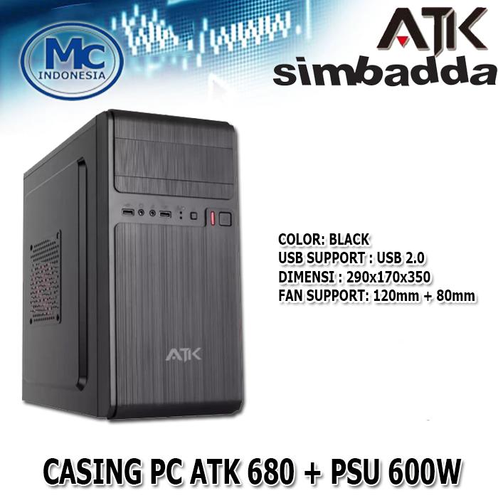 Jual CASING CPU SIMBADDA ATK 680/685 + PSU 600W - ATK 680 - Kota Bekasi ...