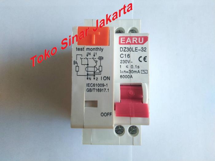 Jual RCBO Circuit Breaker 30mA Sekring Sekering Sikring MCB + ELCB 16A ...