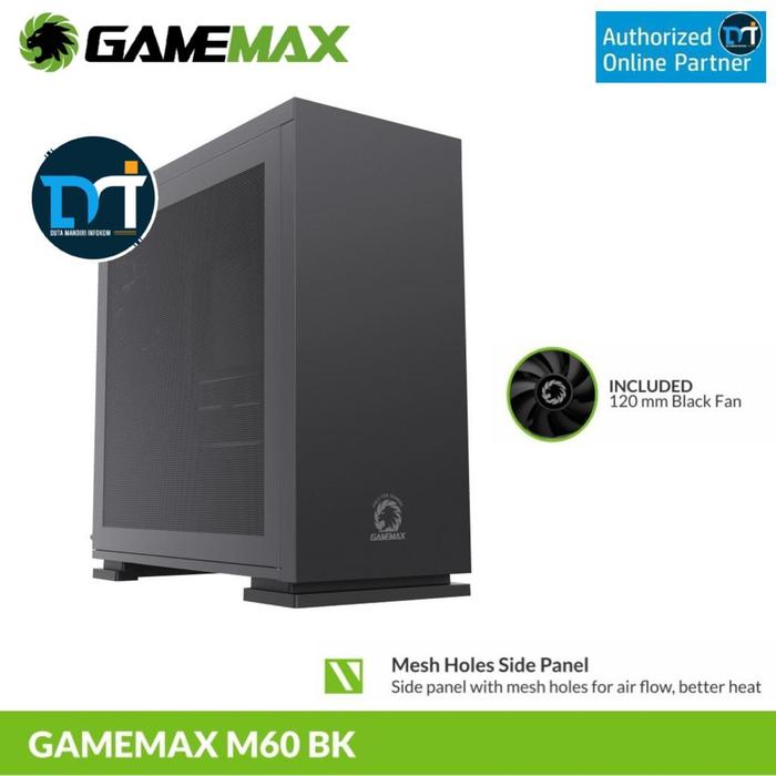 Jual GameMax M60 - DUAL Mesh Highflow Air m-ATX Gaming Case - Black ...