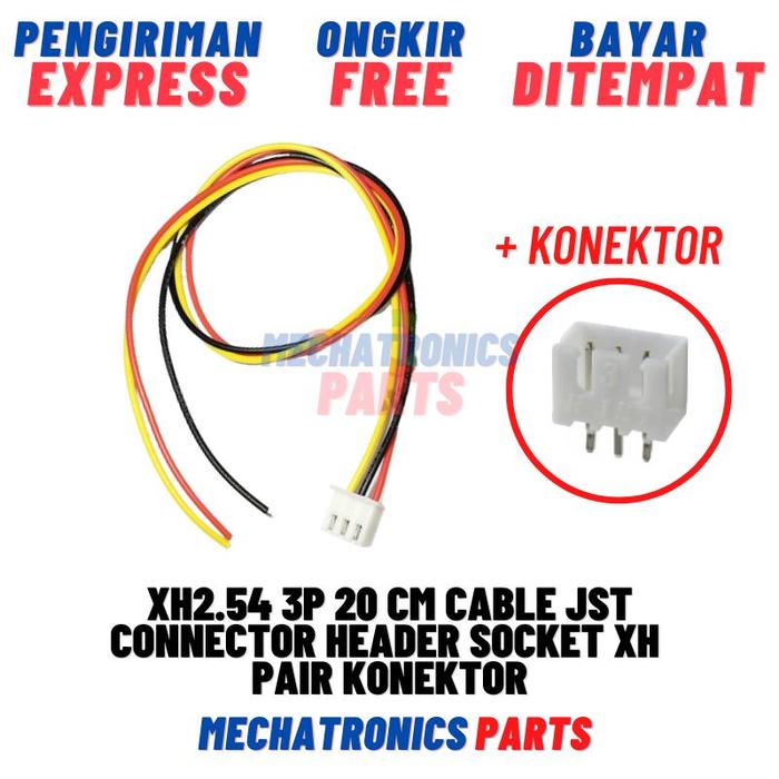 Jual XH2.54 3P 20 CM CABLE JST CONNECTOR 3 PIN HEADER SOCKET XH - Kota Bandung - Mechatronics ...