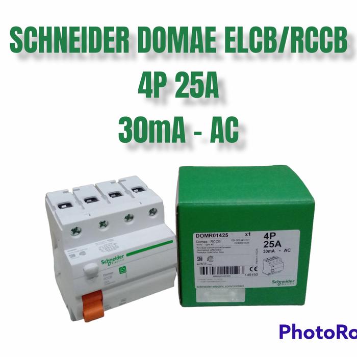 Jual SCHNEIDER ELCB Domae RCCB 4P 3P+N 25A 30mA 25 Ampere - Kota ...