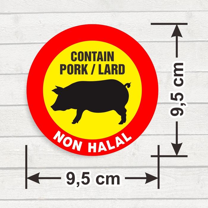 Jual Stiker Sign Non Halal Sticker Contain Pork Lard Mengandung Babi 9 ...