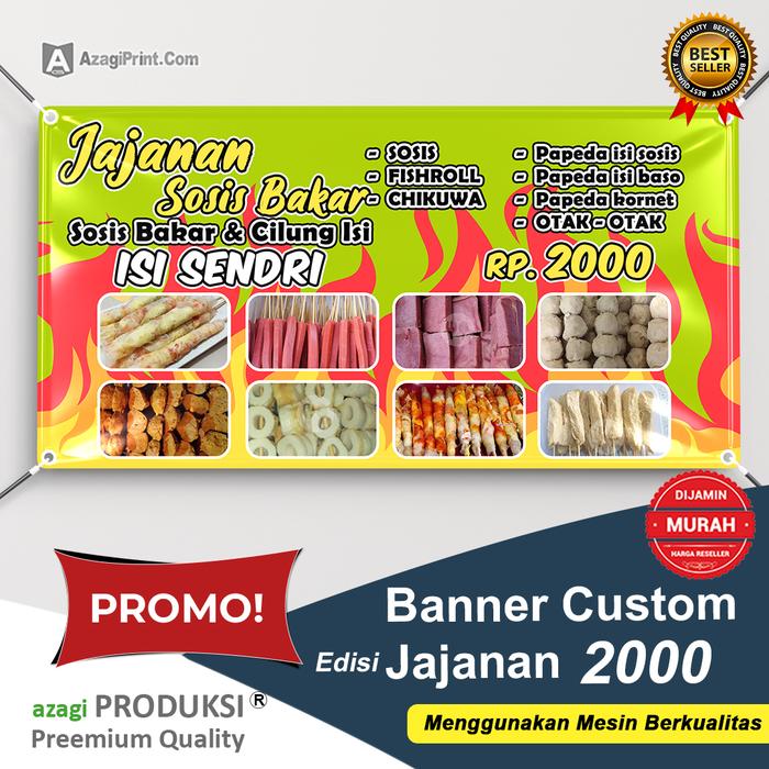 Jual SPANDUK / BANNER USAHA Jajanan Sosis Bakar & Seblak Custom 2x1 m ...