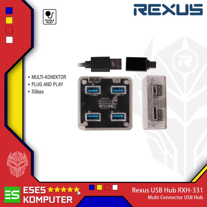Jual USB HUB Rexus RXH-331 H331 V.3.0 4 Port + Converter Type C - Kota ...