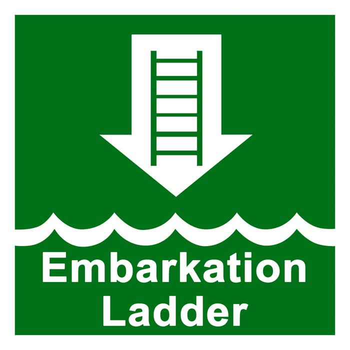 Jual STICKER SAFETY SIGN IMO PERKAPALAN EMBARKATION LADDER 15X15 ...