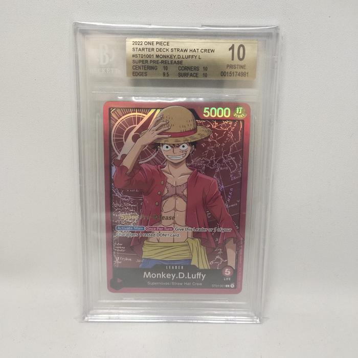 Jual St01-001 monkey d. Luffy super pre -release graded pristine 10 beckett - Jakarta Pusat ...
