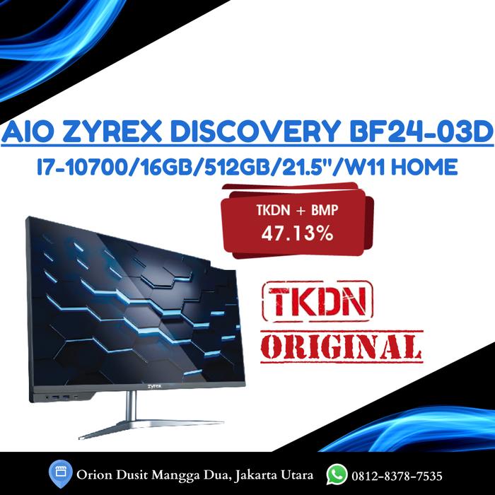 Jual PC AIO Dekstiop Zyrex BF24-03D | i7-10700/16Gb/512Gb/21.5"'/W11 ...