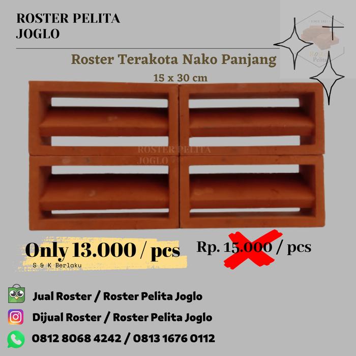 Jual Roster Terakota Nako Panjang 15 x 30 cm/roster murah/lubang angin ...