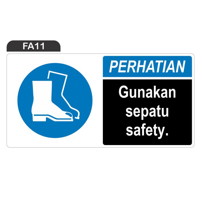 Jual RAMBU PERHATIAN GUNAKAN SEPATU SAFETY - S : 20x10 cm, Sticker Only ...