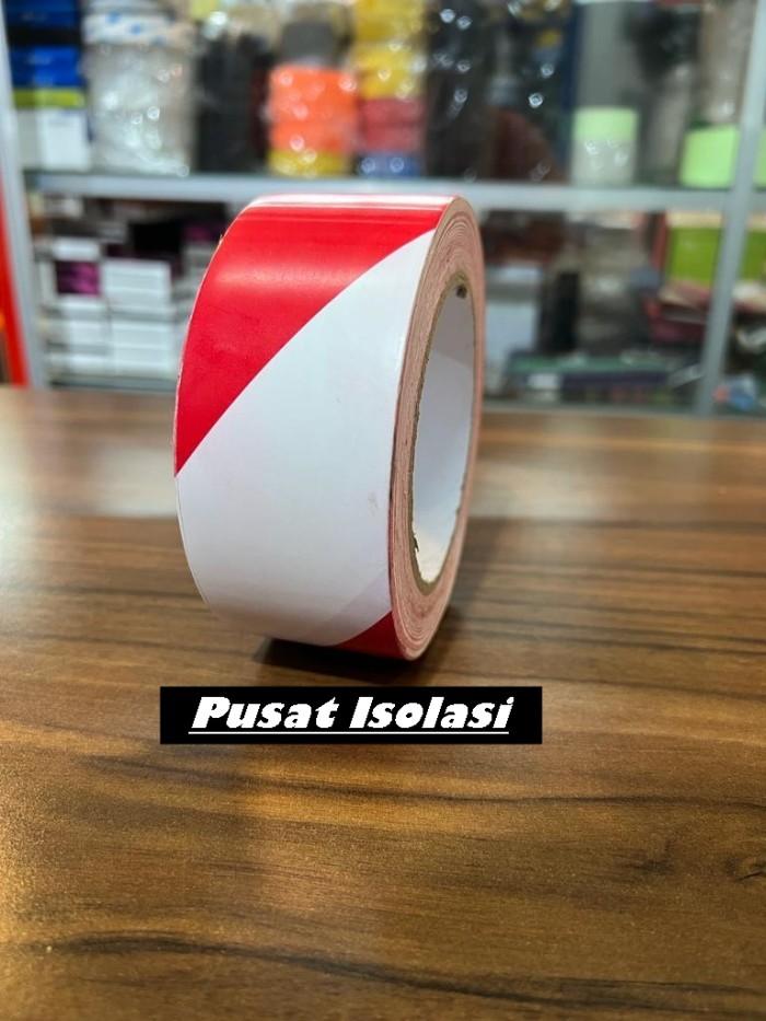 Jual Lakban Lantai 24 mm x 33 M Floor Tape Pvc Merah Putih Bahan Tebal ...