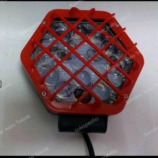 Jual WORK LAMP LAMPU SOROT MOBIL OFFORAD LED 16 MATA 48 WATT 12-80 Volt ...