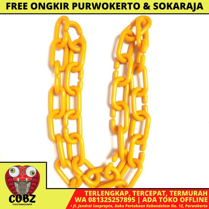 Jual 1/4 IN / GMM Rantai Plastik PVC Talang Motor Anjing 6 MM Kuning ...